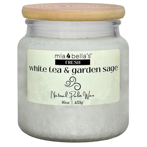 Mia Bella's White Tea & Garden Sage 16oz Jar candles & fragrance products